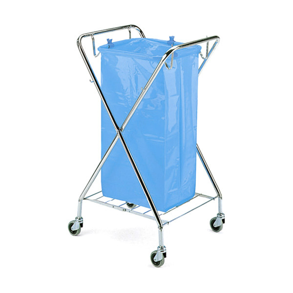 Тележка для мусора гостиничная квадратная хромированная складная, 120 л ...